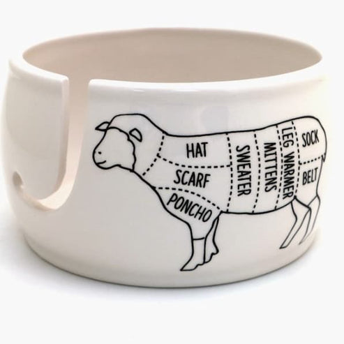 Yarn Bowl Ceramic Sheep Parts - Wide and Durable Design