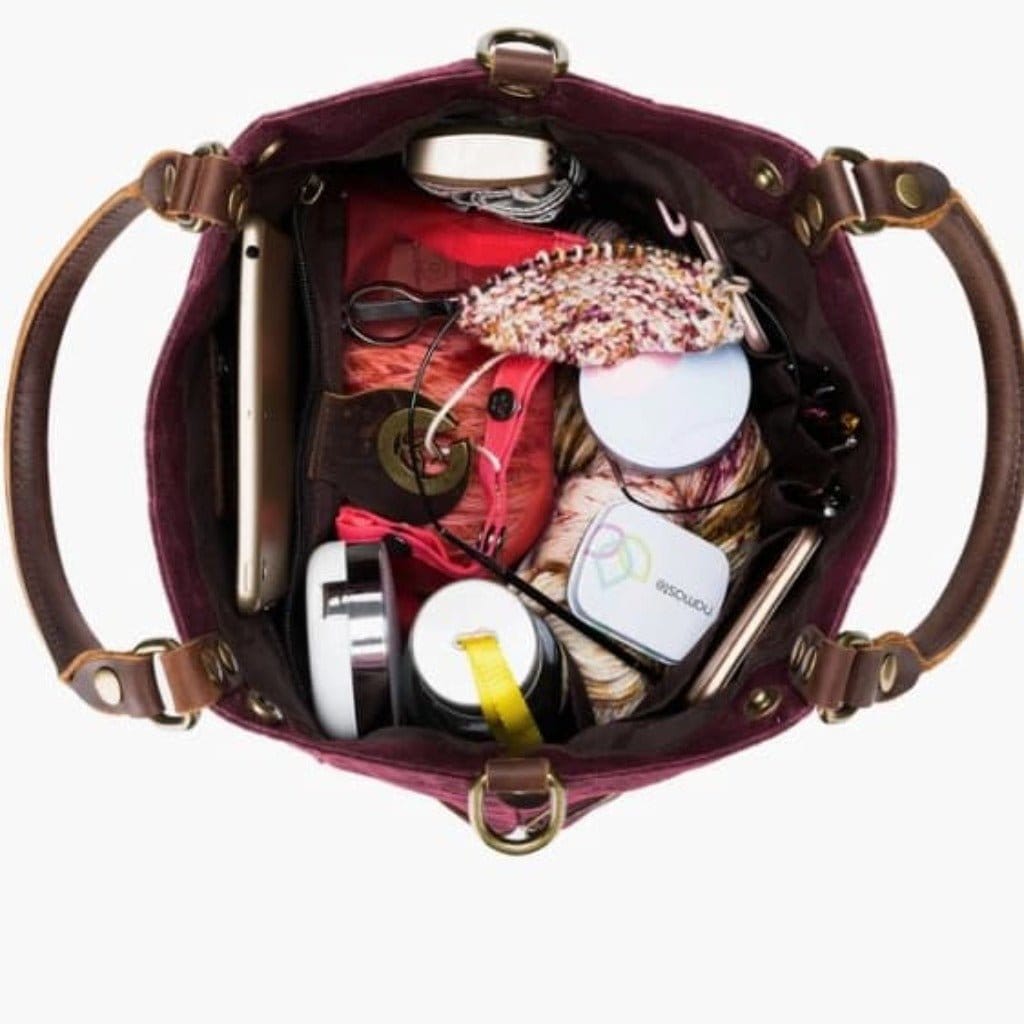 Tote Bag - Della Q Makers Canvas with Leather Exterior – Paradise Fibers
