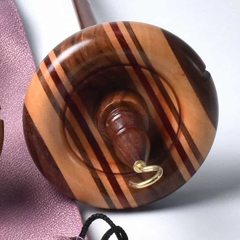 Artisan Drop Spindles with Polished Rosewood Shaft